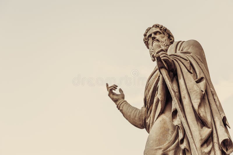 Vintage Statue Points Finger Up, Copy Space for Your Text Stock Image ...
