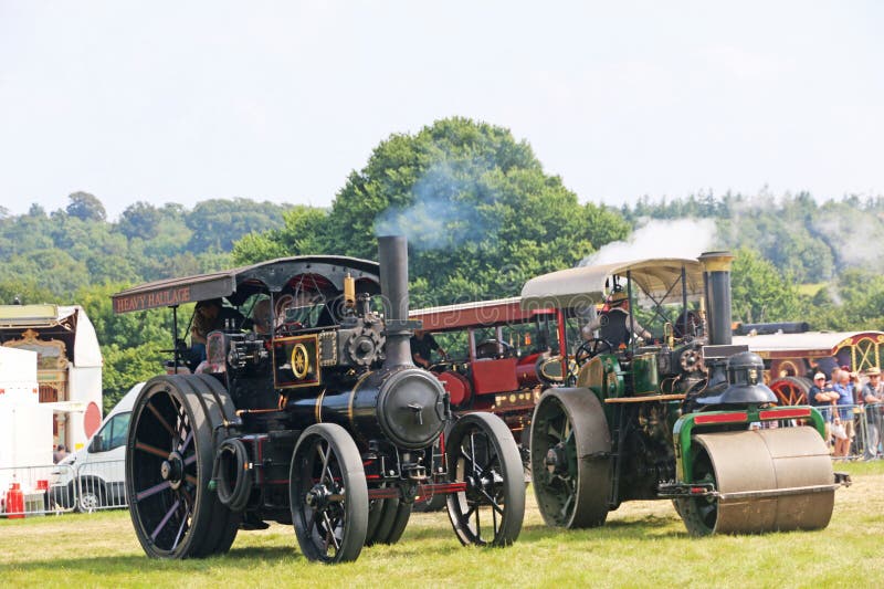 Vintage Steam Traction Engine in a Field Editorial Stock Image - Image ...