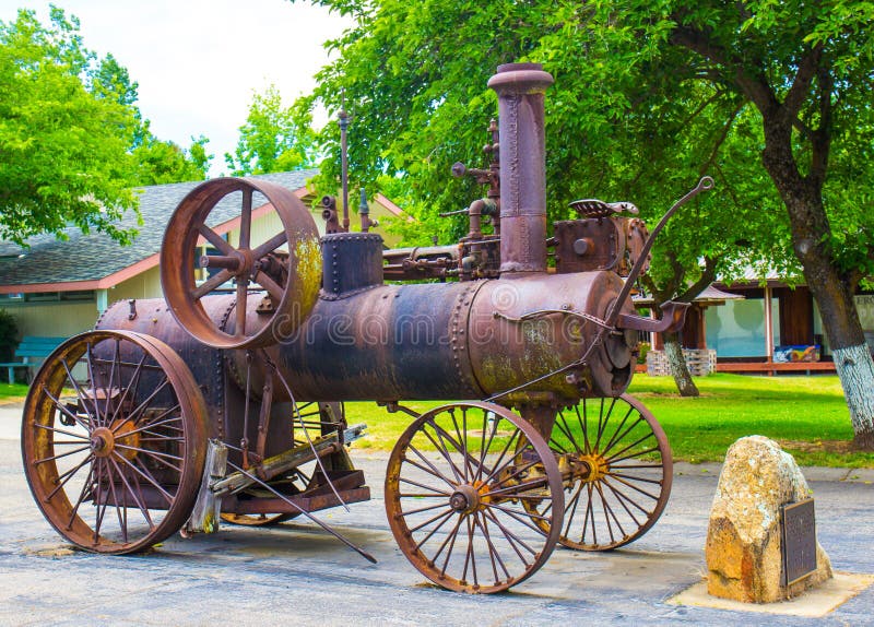 Vintage Steam Tractor on Display Stock Photo - Image of moving, smoke ...