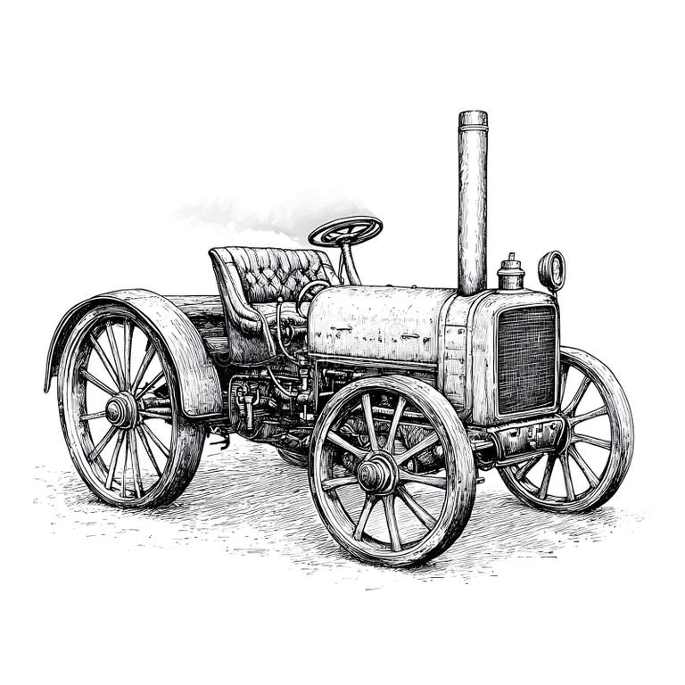 Vintage Steam Tractor Stock Illustrations – 232 Vintage Steam Tractor ...