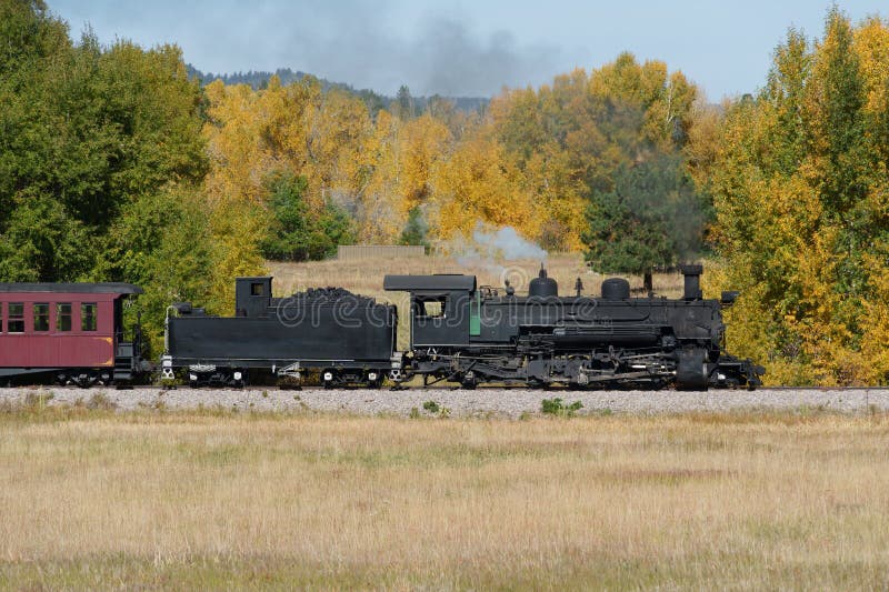 Vintage Steam Train with Autumn Scenery Background Stock Photo - Image ...