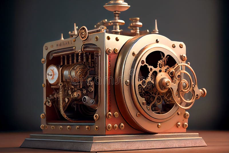 Vintage Steampunk Mechanism, Ai Illustration Stock Illustration ...