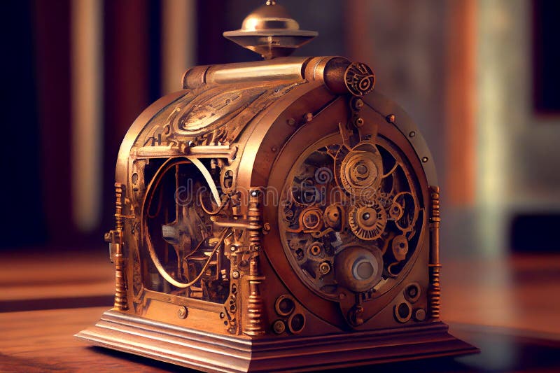 Vintage Steampunk Mechanism, Ai Illustration Stock Illustration ...