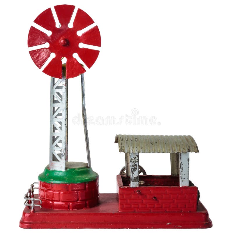 Vintage Steel Model of a Farm Windmill Stock Photo - Image of ...