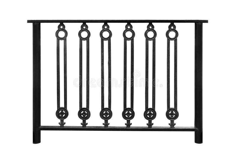 Vintage Steel Railing Isolated on White Background Stock Photo - Image ...