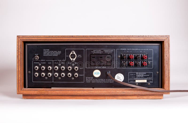 Vintage Stereo Audio Amplifier Rear Panel Editorial Stock Image - Image ...