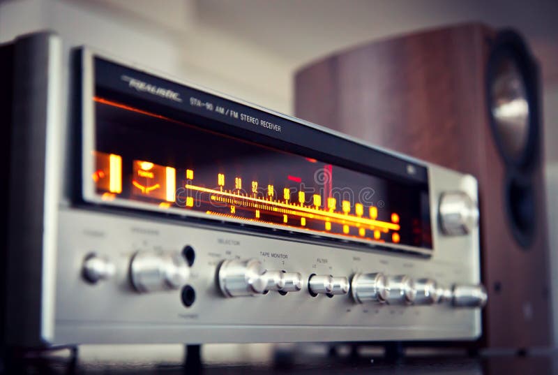Vintage Stereo Radio Receiver Editorial Stock Image - Image of volume ...