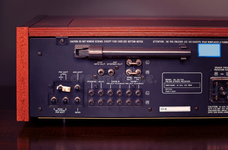Vintage Stereo Radio Receiver Back Stock Image - Image of wooden, radio ...