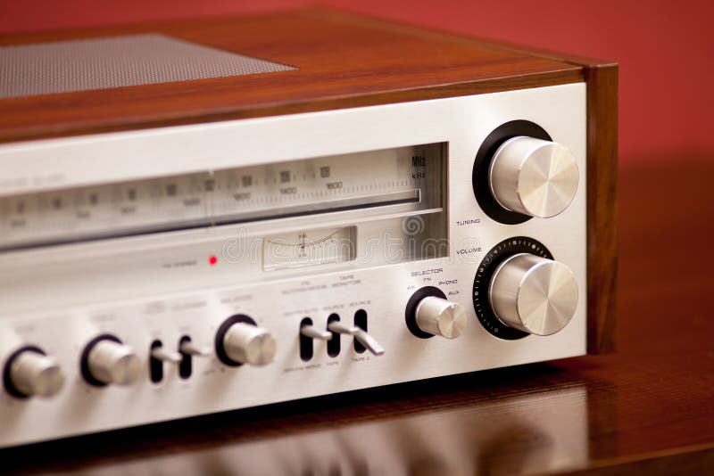 Vintage Stereo Radio Receiver Stock Photo - Image of panel, cabinet ...
