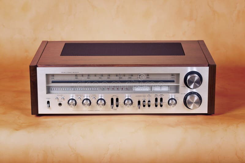 Vintage Stereo Radio Receiver Stock Image - Image of listen, audio ...
