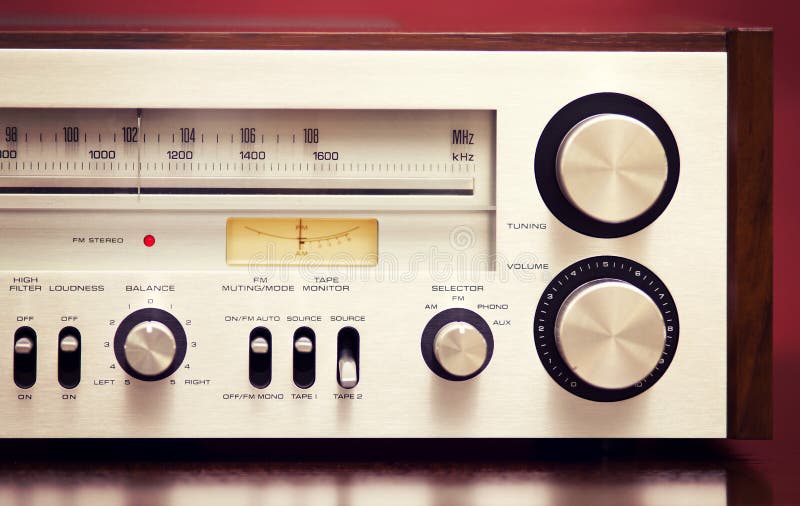Vintage Stereo Radio Receiver Stock Image - Image of closeup, system ...