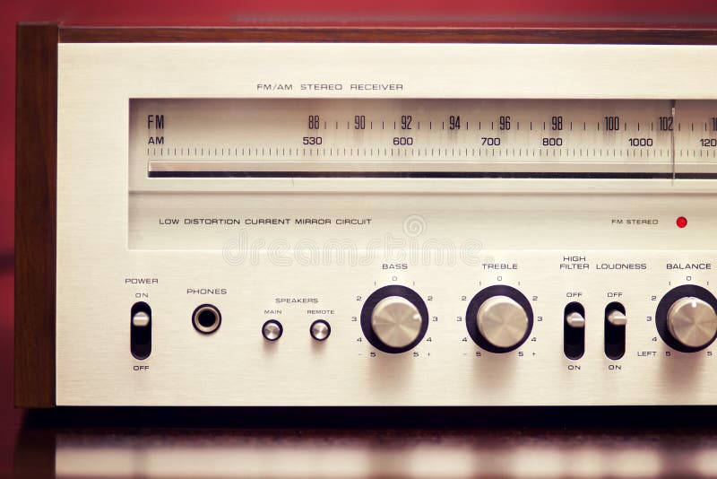 Vintage Stereo Radio Receiver Stock Image - Image of audio, cabinet ...