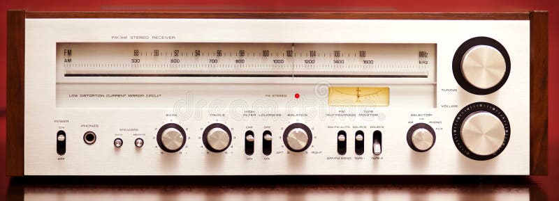 Vintage Stereo Radio Receiver Stock Photo - Image of retro, reflection ...