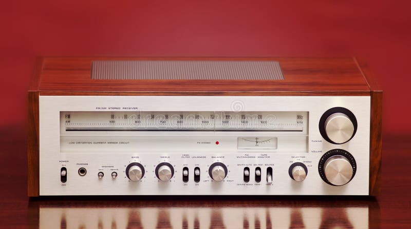 Vintage Stereo Radio Receiver Stock Image - Image of equipment, listen ...