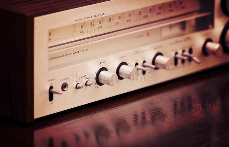 Vintage Stereo Radio Receiver Stock Image - Image of knob, stereo: 52815001