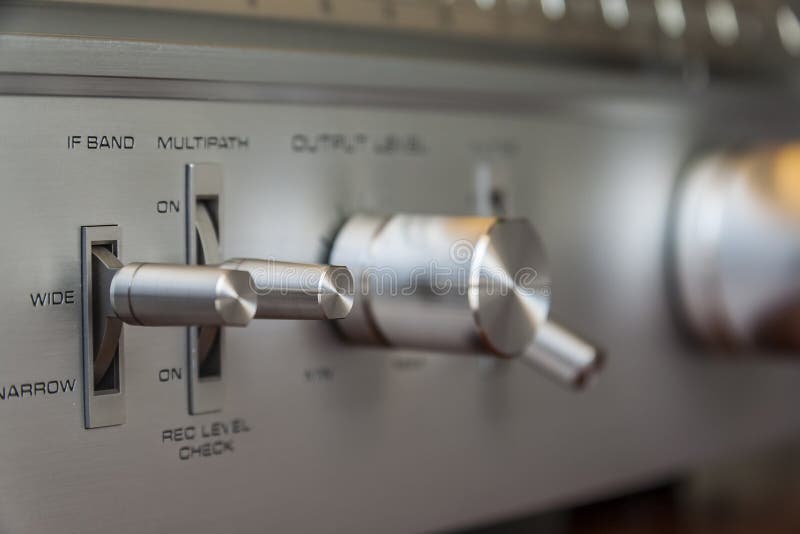 Vintage Stereo Tuner Close stock image. Image of display - 58769923