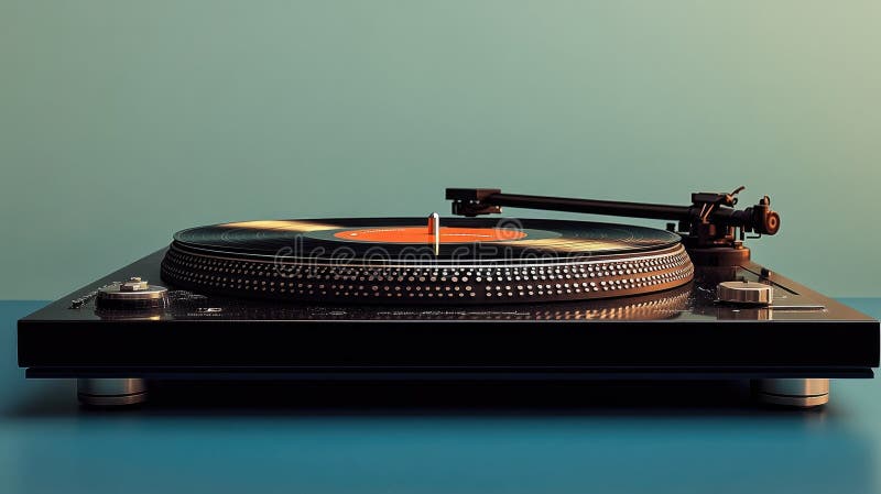 Vintage Stereo Turntable Playing a Vinyl Record Stock Illustration ...