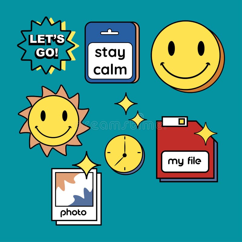 Vintage Sticker Caracter Vector Art Stock Vector - Illustration of ...