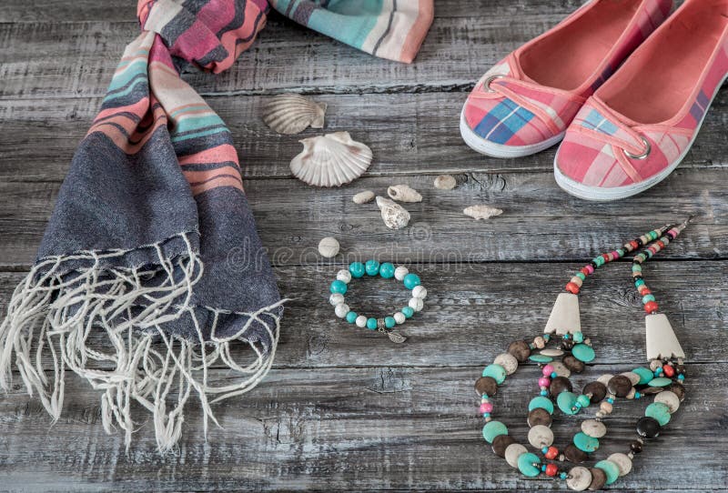 Vintage Still Life of Random Objects of Modern Woman Stock Image ...