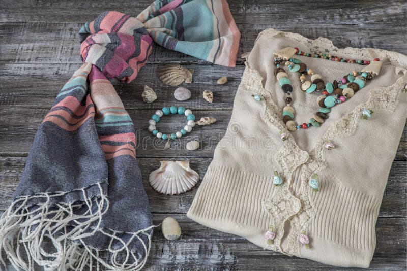 Vintage Still Life of Random Objects of Modern Woman Stock Image ...