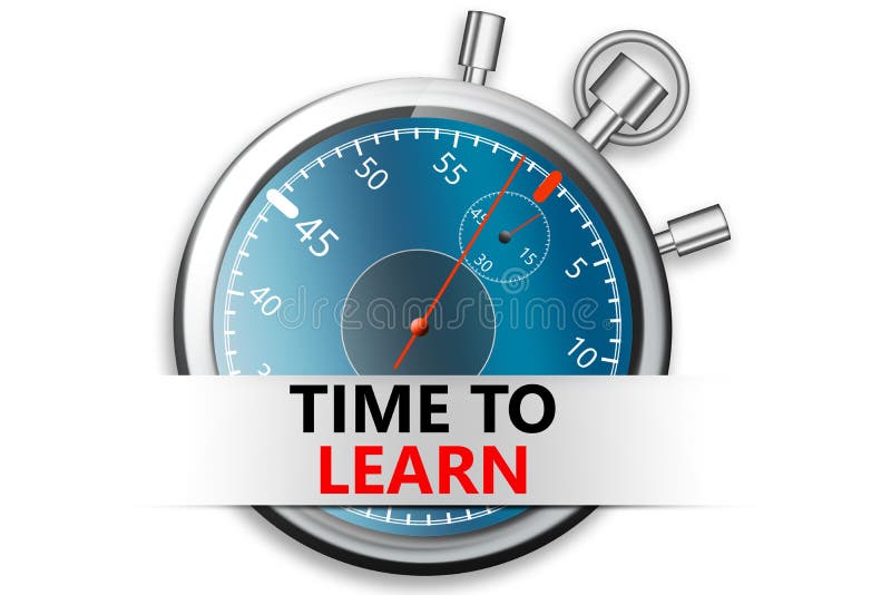 Vintage Stopwatch with Text Time To Learn Stock Illustration ...