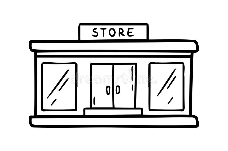 Vintage Store Doodle Hand Drawn Icon. Store Element Drawing Stock ...