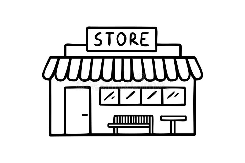 Vintage Store Doodle Hand Drawn Icon. Store Element Drawing Stock ...