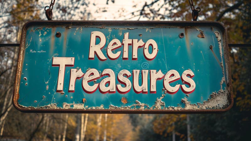 Vintage Store Sign with the Text Retro Treasures - AI Generated Stock ...