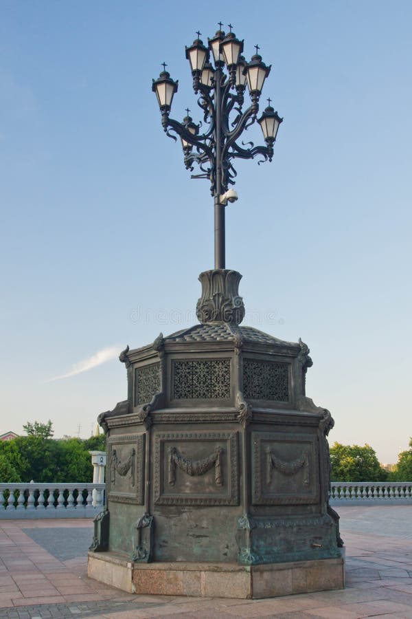 Vintage Street Light in the City Stock Image - Image of evening, blue ...