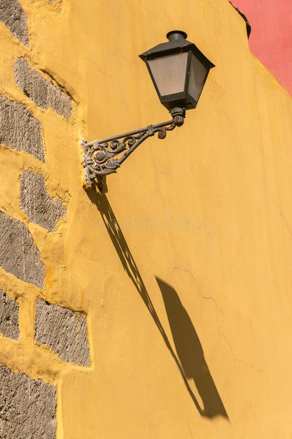 A Vintage Street Light and Its Shadow Stock Photo - Image of canaria ...