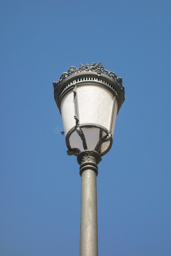 Vintage Street Light Post Against the Blue Sky. Old Street Lamp Stock ...