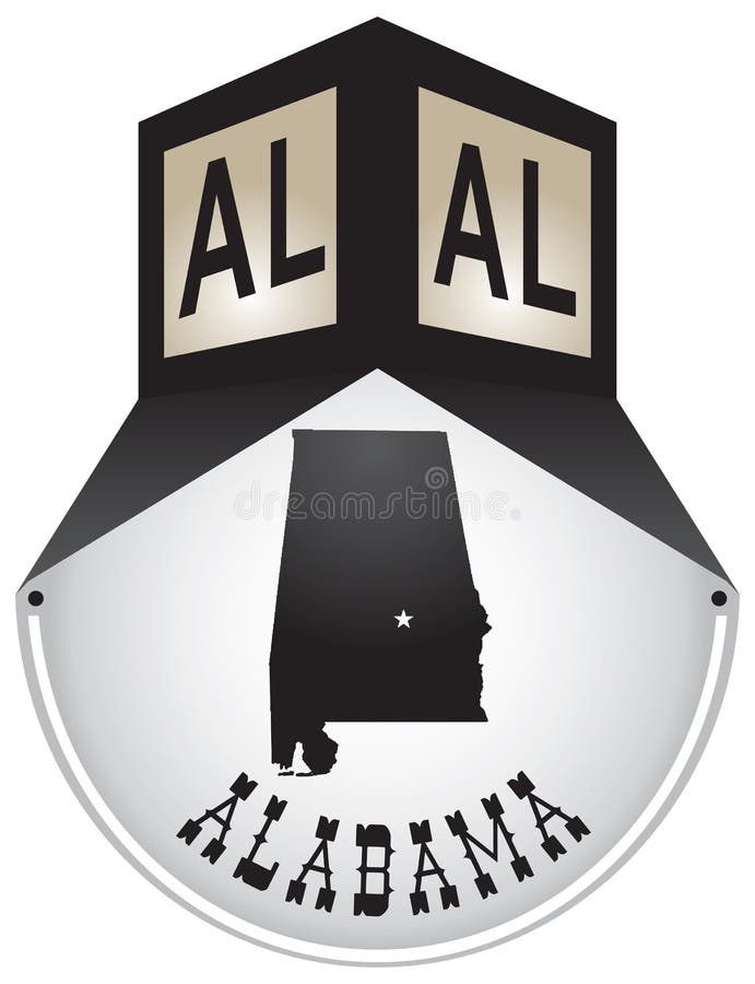 Vintage Alabama Badge and Brochure Illustration Design. US State Emblem ...