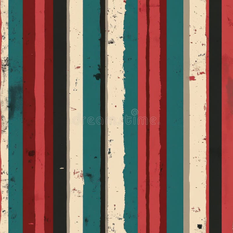 Vintage Striped Pattern with Bold Colors and Distressed Texture Stock ...