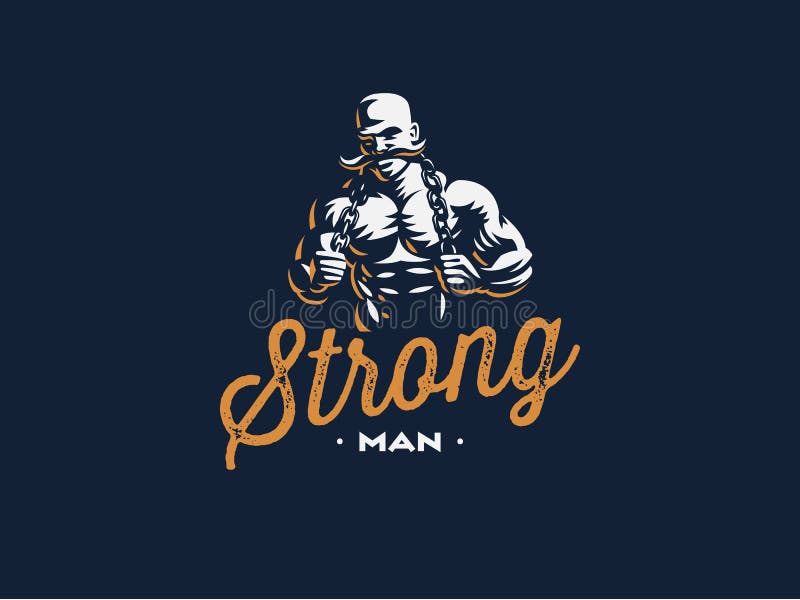 A Vintage Strong Man with a Mustache. Stock Vector - Illustration of ...