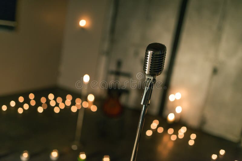Vintage studio microphone stock photo. Image of record - 26034404
