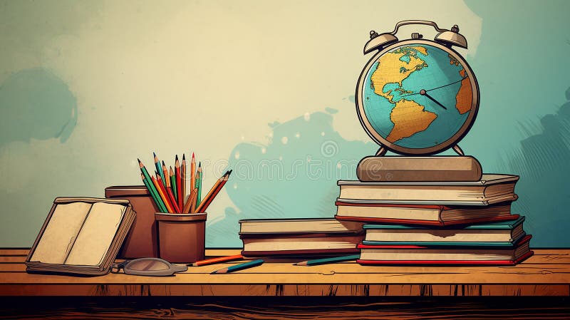 Vintage Study Break Aged Texture Illustration Stock Illustration ...