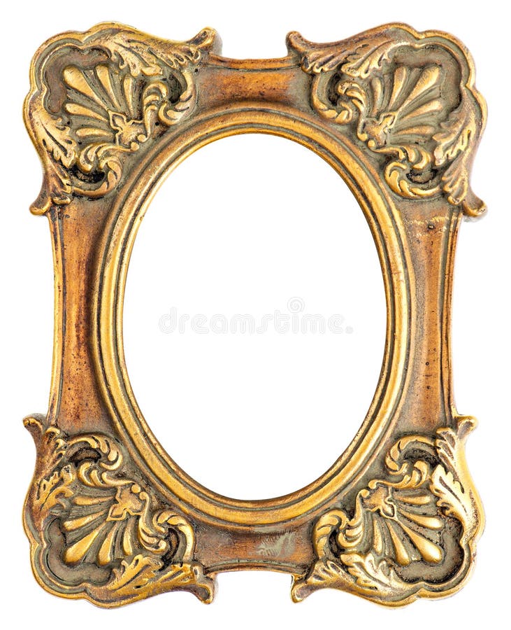 Vintage Style Antique Golden Frame Isolated on White Stock Photo ...