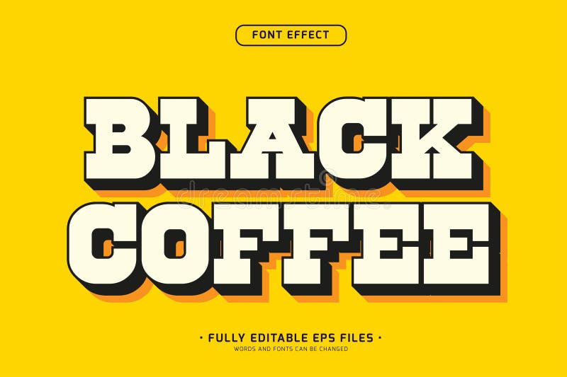 Vintage Style of Black Coffee Can Logo Text Effect Stock Vector ...