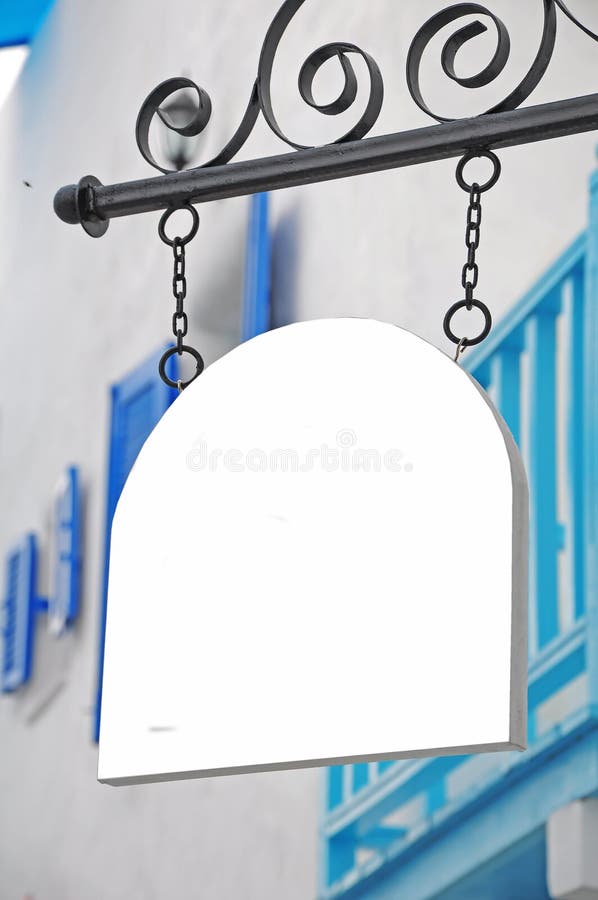 Vintage Style of Blank White Sign with a Copy Space Area Stock Photo ...