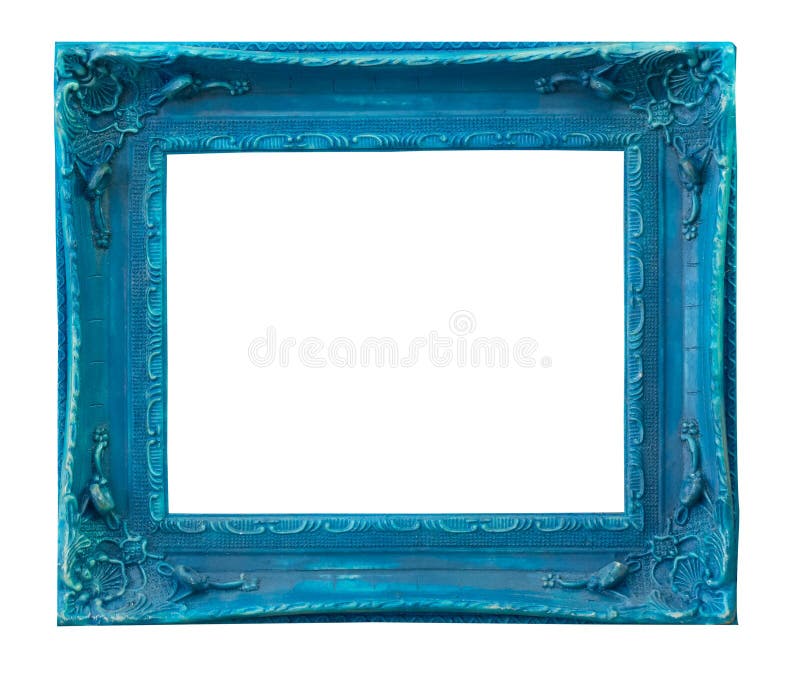 Vintage Style Blue Colored Frame Isolated on White Stock Image - Image ...