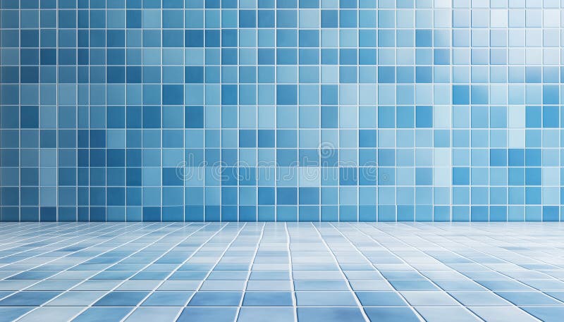 Vintage Style Blue Tile Wall and Floor Texture with Ed Mosaic Design ...