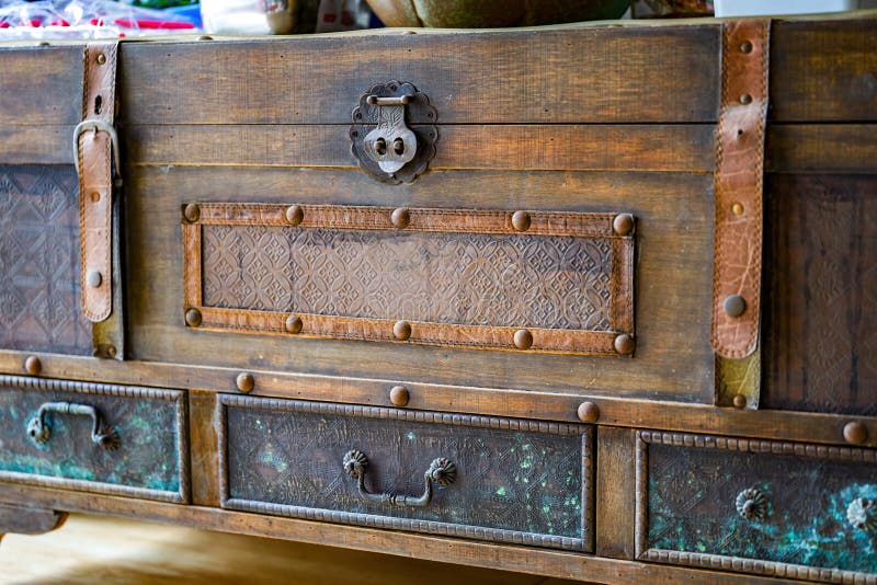 A Vintage Style Boat Wood Storage Box Stock Photo - Image of boat ...
