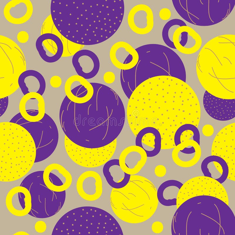 Vintage Style Circle Geometry Seamless Pattern. Illustration Surface ...