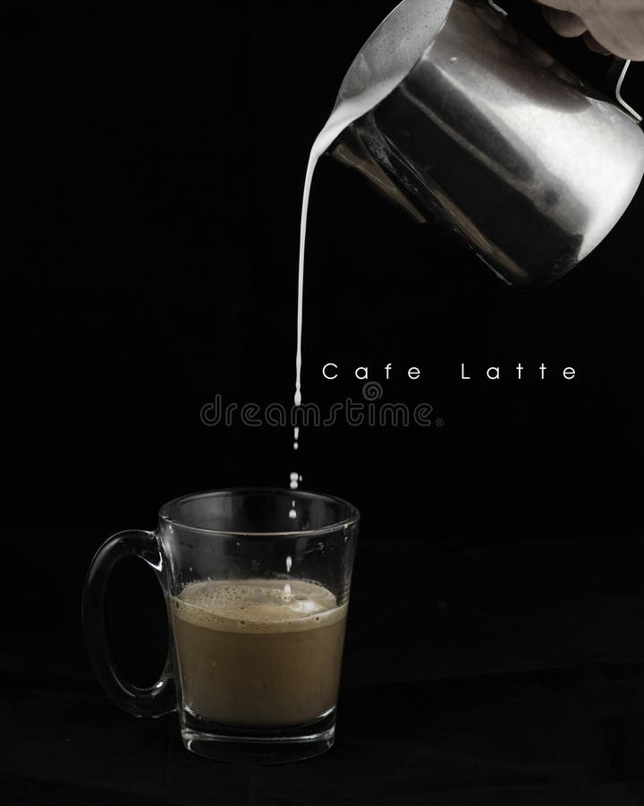 Vintage Style Coffee Latte Making Process. Stock Image - Image of latte ...