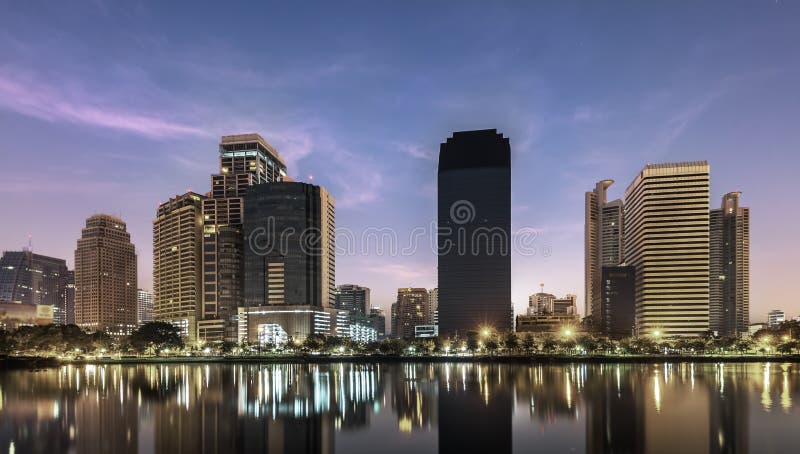 Vintage Style Color Park in Bangkok at Twilight Stock Image - Image of ...