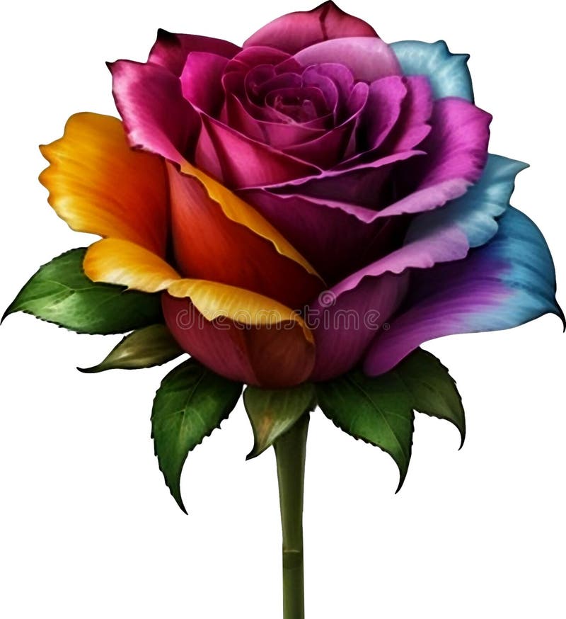 A Vintage Style of Colorful Fancy Roses. AI-Generated. Stock ...