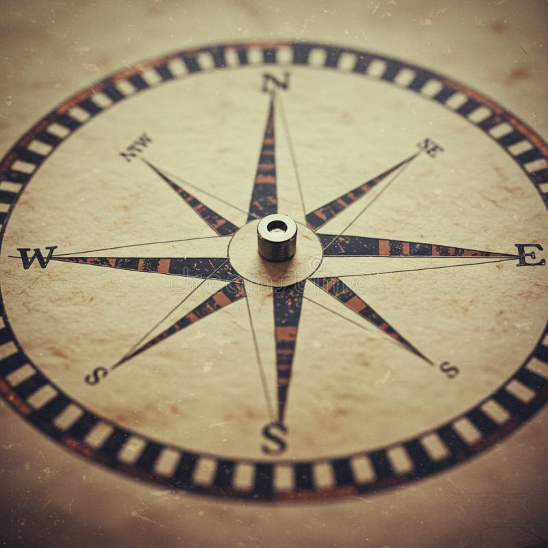 A Vintage-style Compass Rose Features Prominently, Displaying Cardinal ...