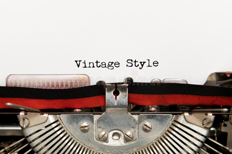 Vintage Style Concept Title Text Printed on Paper with Typewriter Stock ...