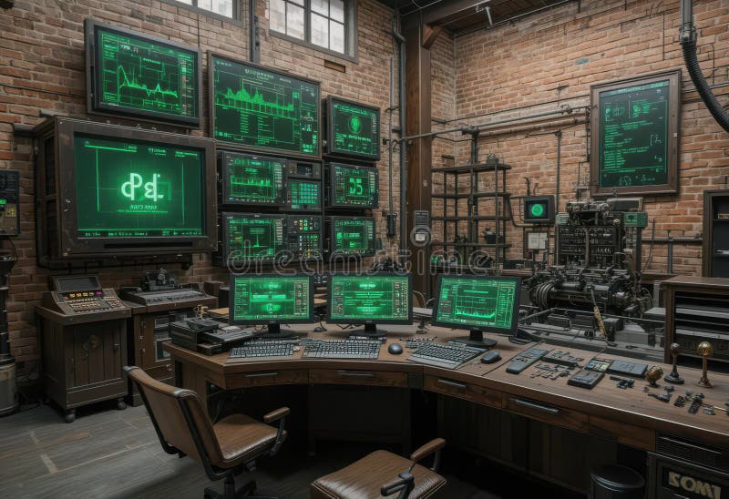 Vintage Industrial Command Center Antique Levers Stock Illustrations ...