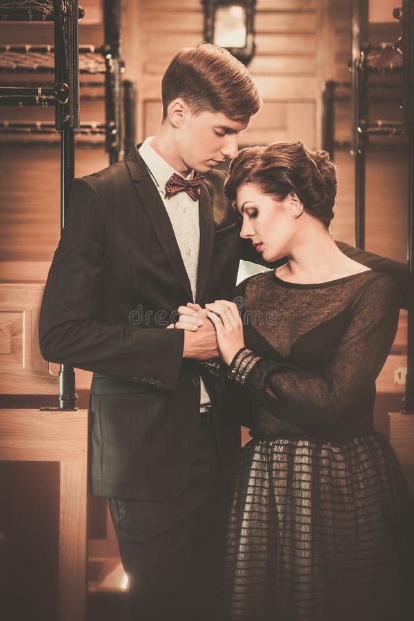 Vintage style couple stock image. Image of passenger - 36552431